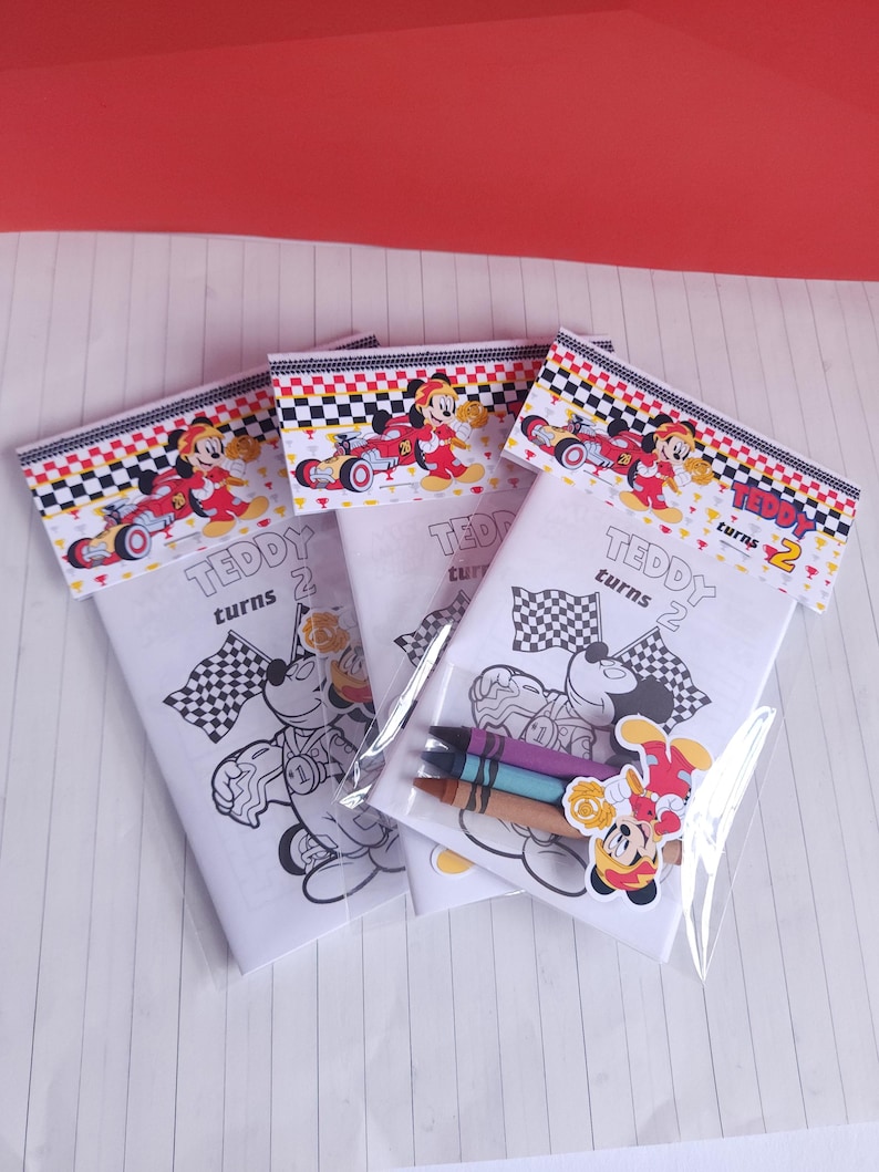 Mickey Road Racer Coloring Book, Mickey Racer Birthday, Mickey Party ...