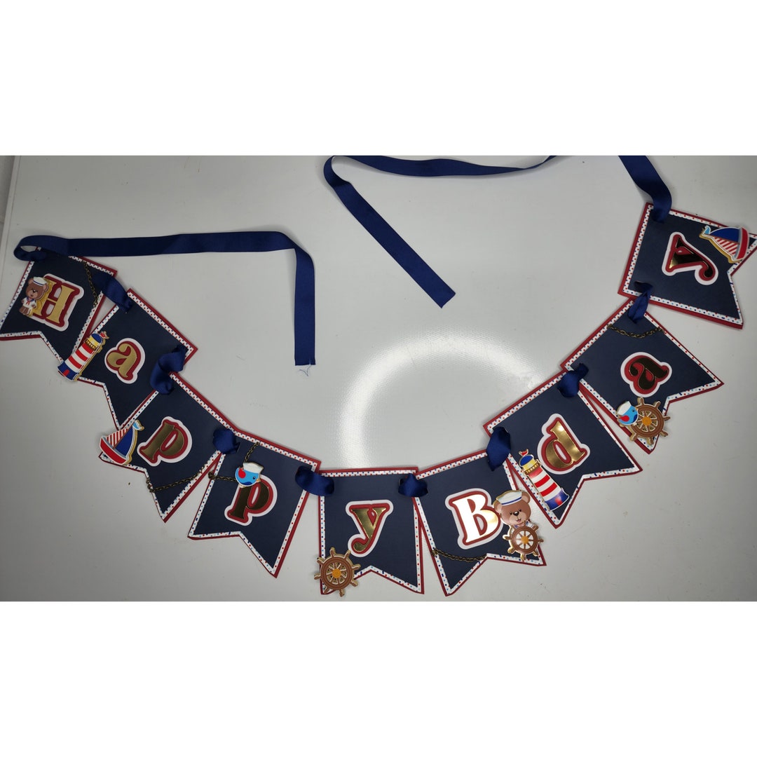 Nautica Banner, Nautica Marine Birthday Decorations, Nautical Party ...