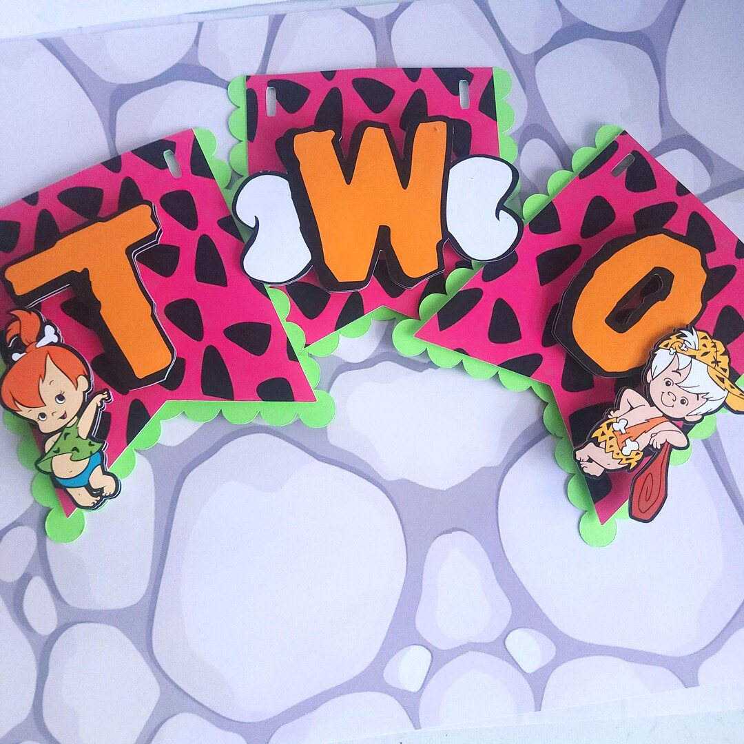 Pebbles Flintstones Banner, Pebbles Flintstones Birthday Party, Pebbles ...