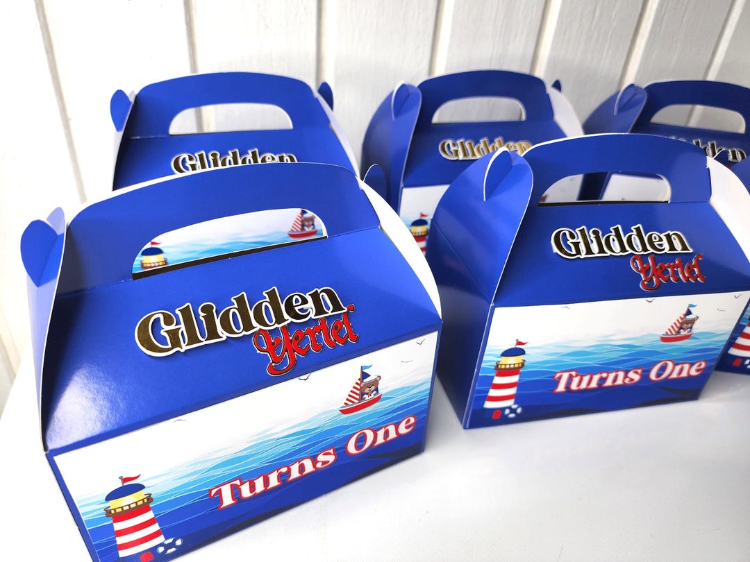Nautical Party Favor Box, Nautical Birthday Decorations, Nautical Party ...