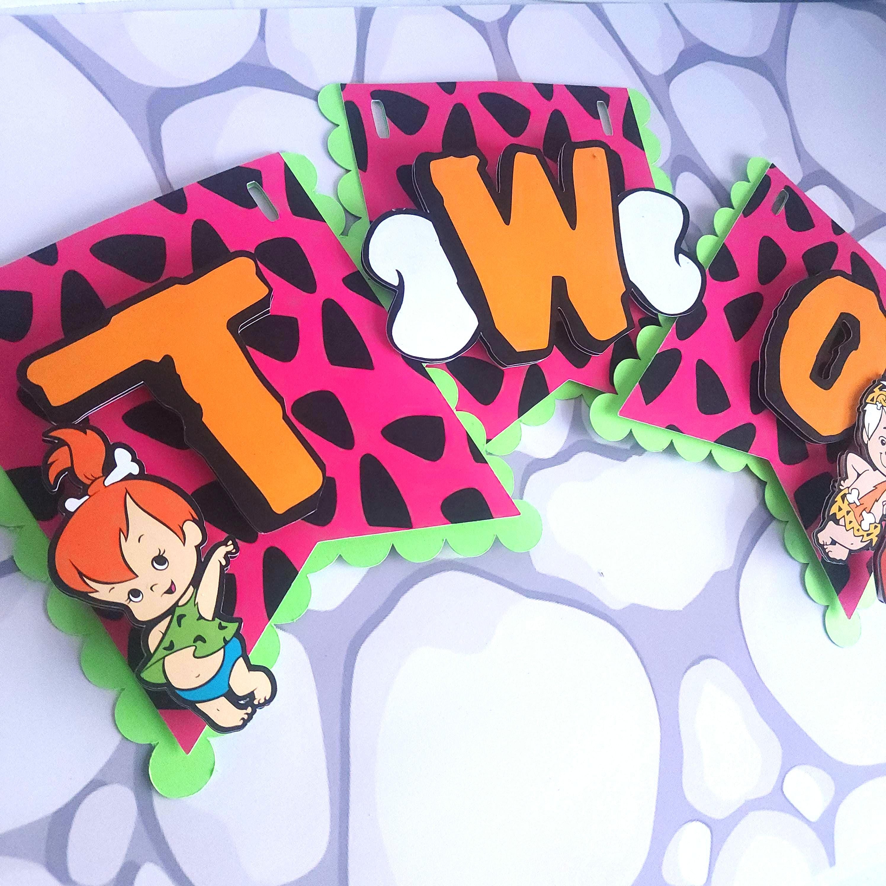 Pebbles Flintstones Birthday Banner: 3D Party Decoration - Etsy