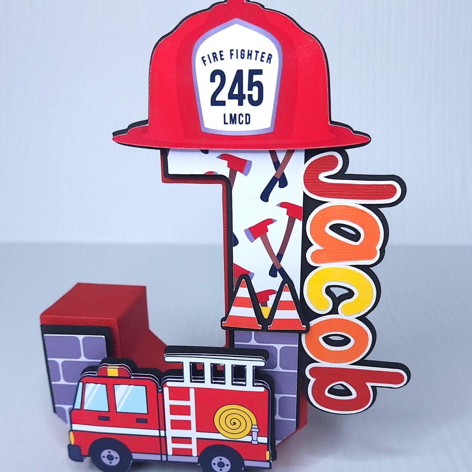 Fire Truck 3D Letters: Firefighter Birthday Party Decor - Etsy