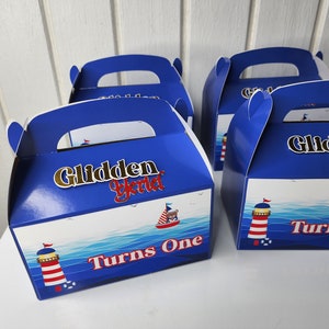 Nautical Party Favor Box, Nautical Birthday Decorations, Nautical Party ...