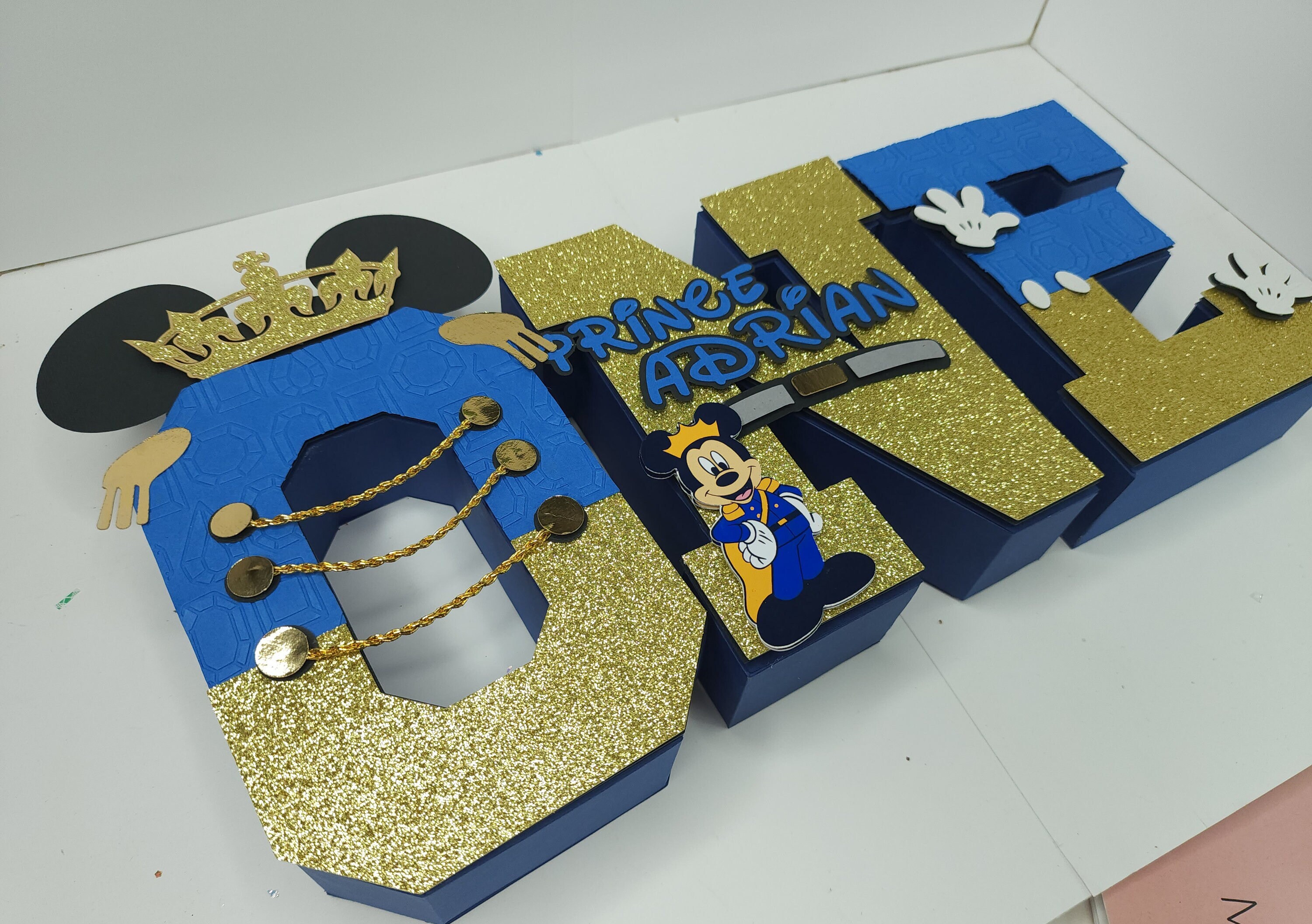 Mickey Prince One 3d Letter Mickey Prince Party Decorations - Etsy ...