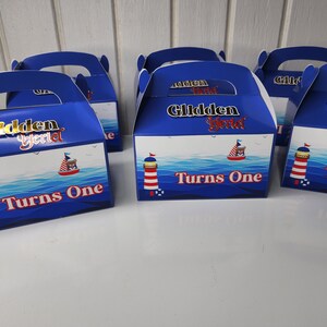 Nautical Party Favor Box, Nautical Birthday Decorations, Nautical Party ...