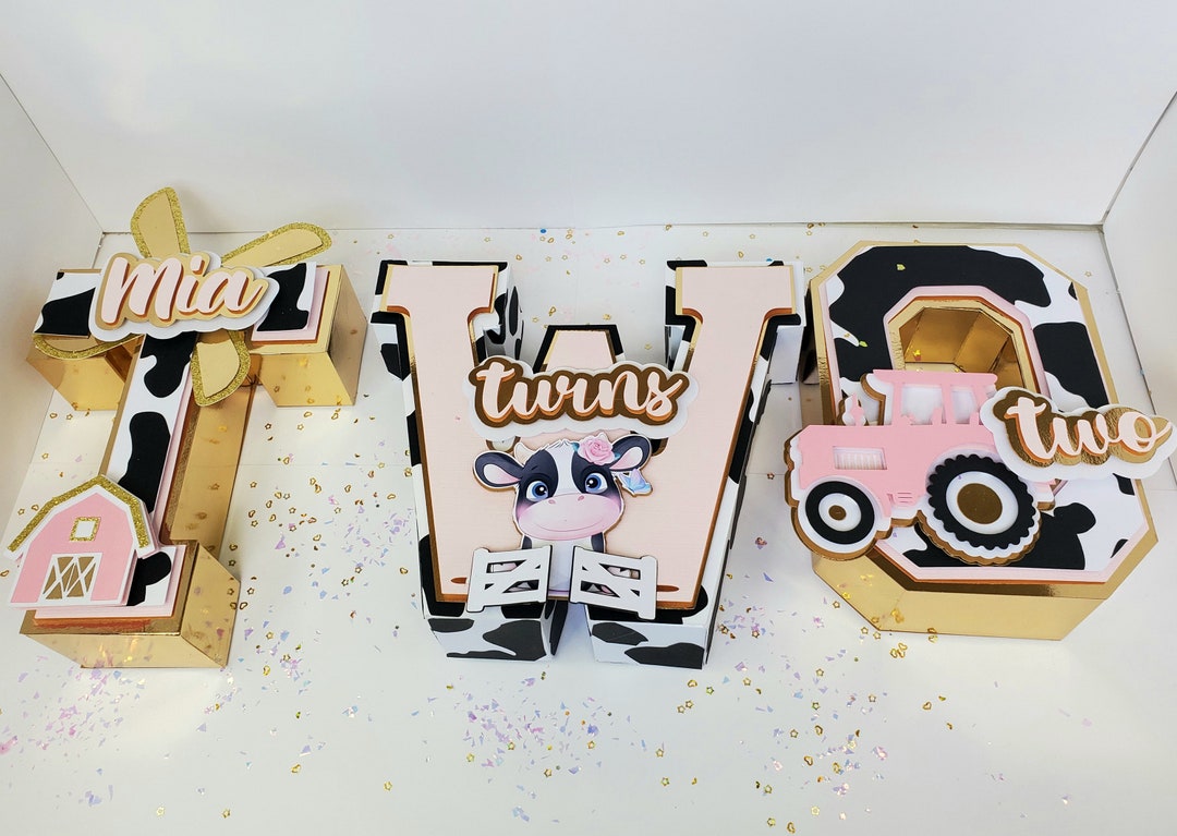 Cow 3D Letters Girly Cow Party Decorations Girly Cow - Etsy