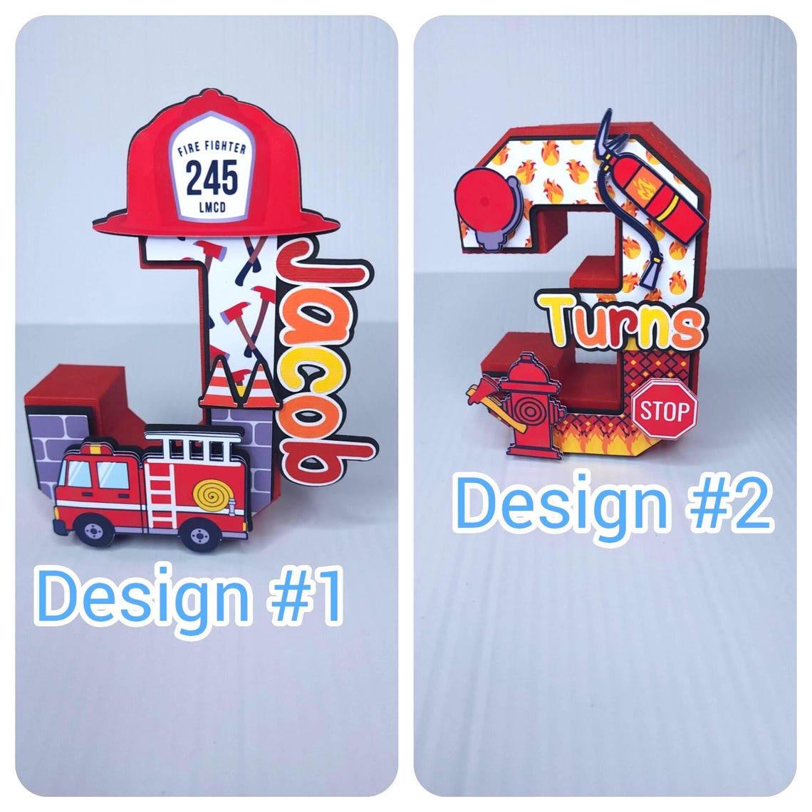 Fire Truck 3D Letters: Firefighter Birthday Party Decor - Etsy