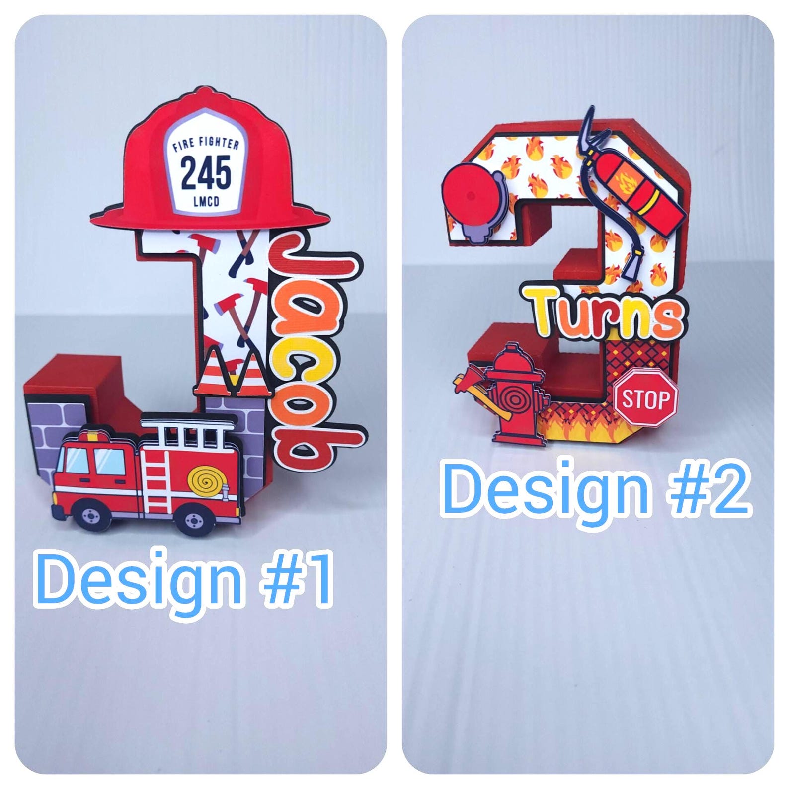 Fire Truck 3D Letters: Firefighter Birthday Party Decor - Etsy