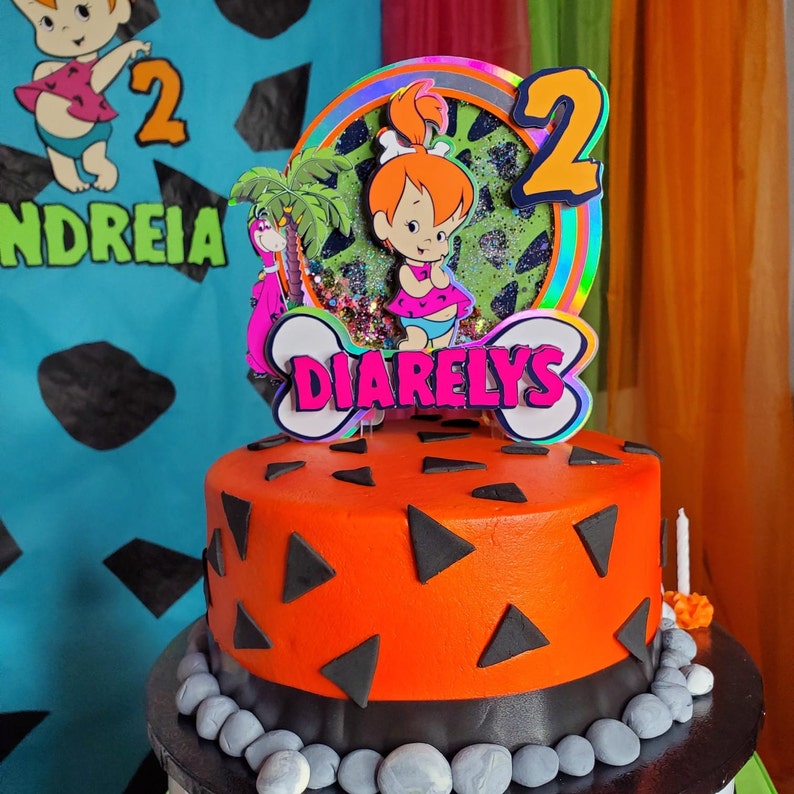 Pebbles Cake Topper Pebbles Party Decorations Pebbles - Etsy