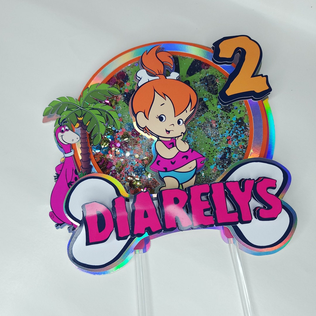 Pebbles Cake Topper, Pebbles Party Decorations, Pebbles Flintstones Birthday Party, Pebbles ...