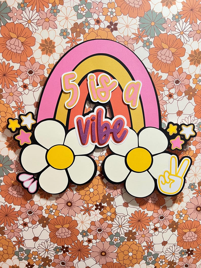 2 Ft Five is a Vibe, Hippie Party Cutouts, Groovy Birthday, Hippie ...