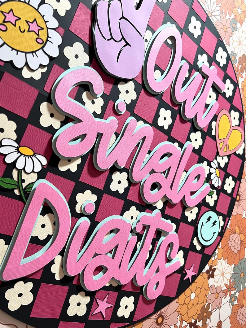 Peace Out Single Digits Birthday, Groovy Hippie Party Decoration - Etsy