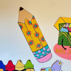 Groovy Classroom Decor, Back to School Bulletin Board Cutouts - Etsy