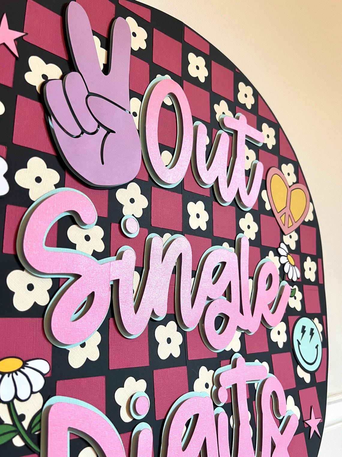 Peace Out Single Digits Birthday, Groovy Hippie Party Decoration - Etsy