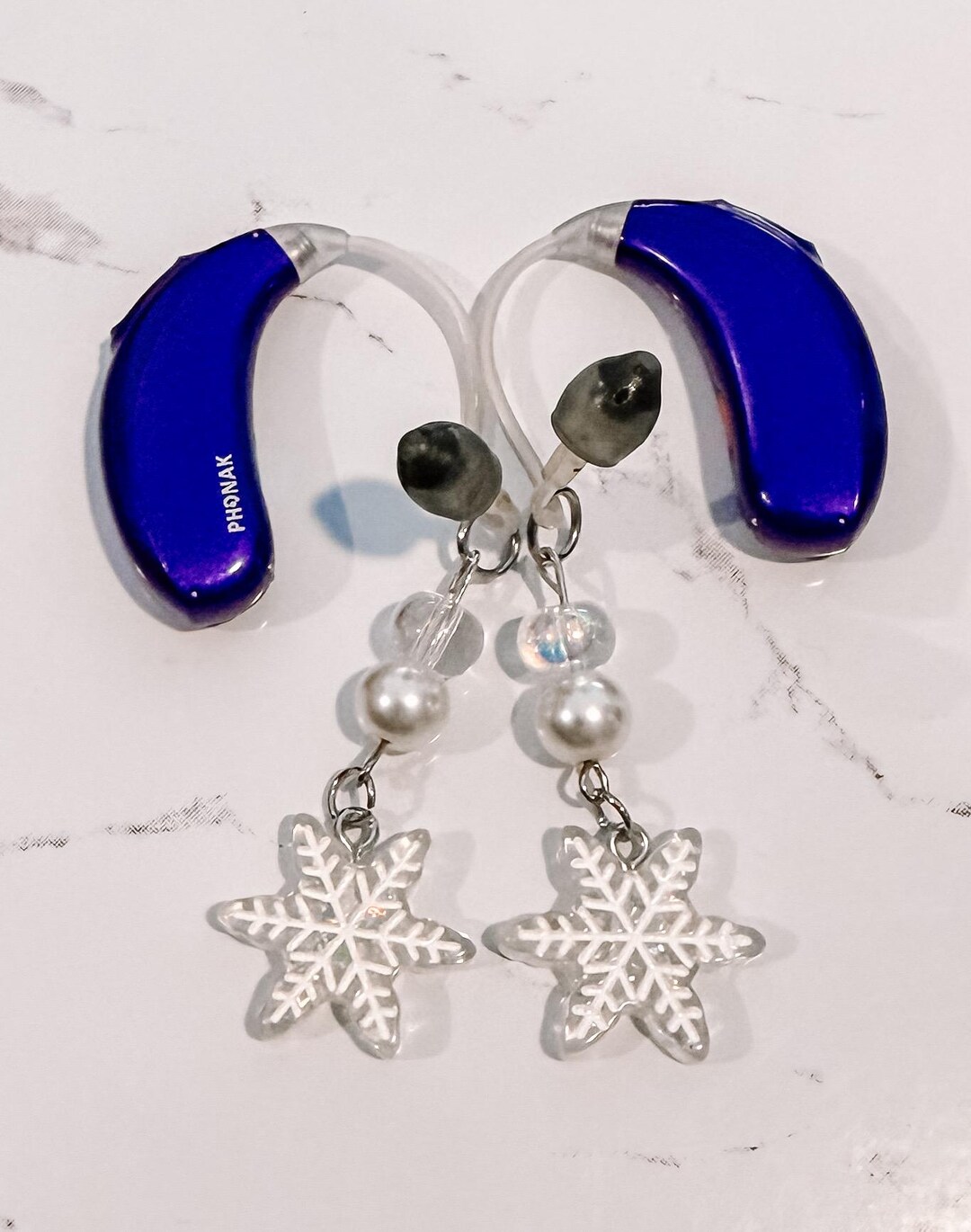 Snowflake Hearrings / Hearing Aid Charms – Festive Holiday Accessory - Etsy