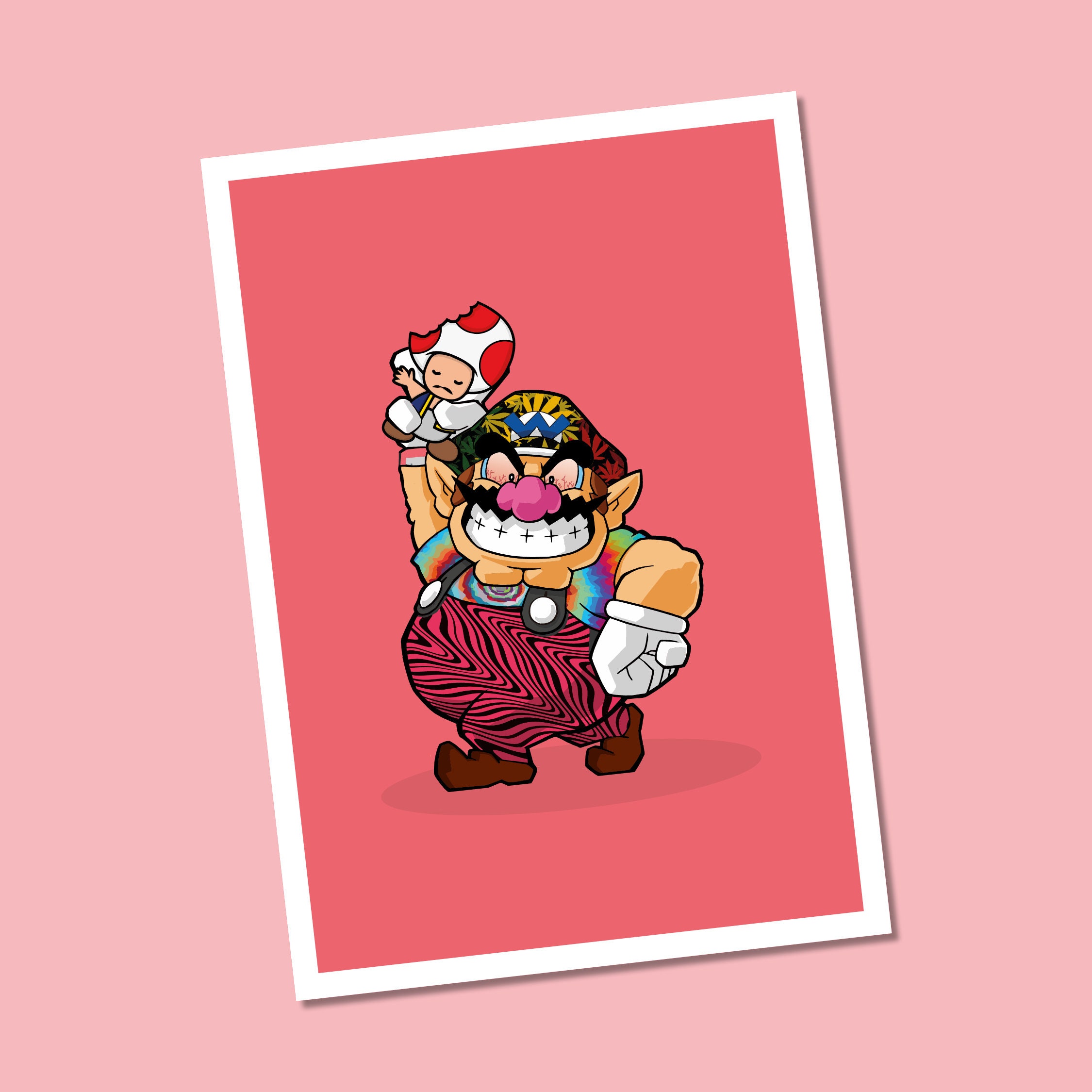 Super Mario Trippy Wario A5 Print | Etsy