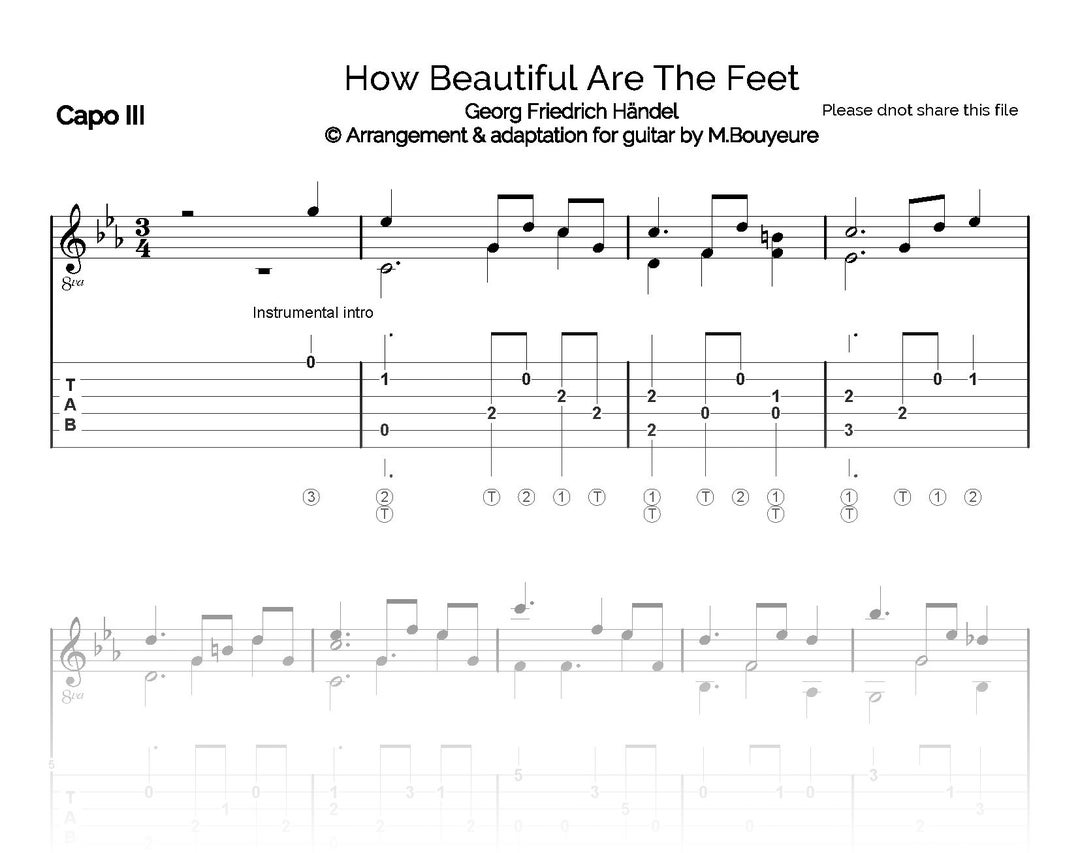 How Beautiful Are the Feet TAB & Score Arrangement for Finger Style ...