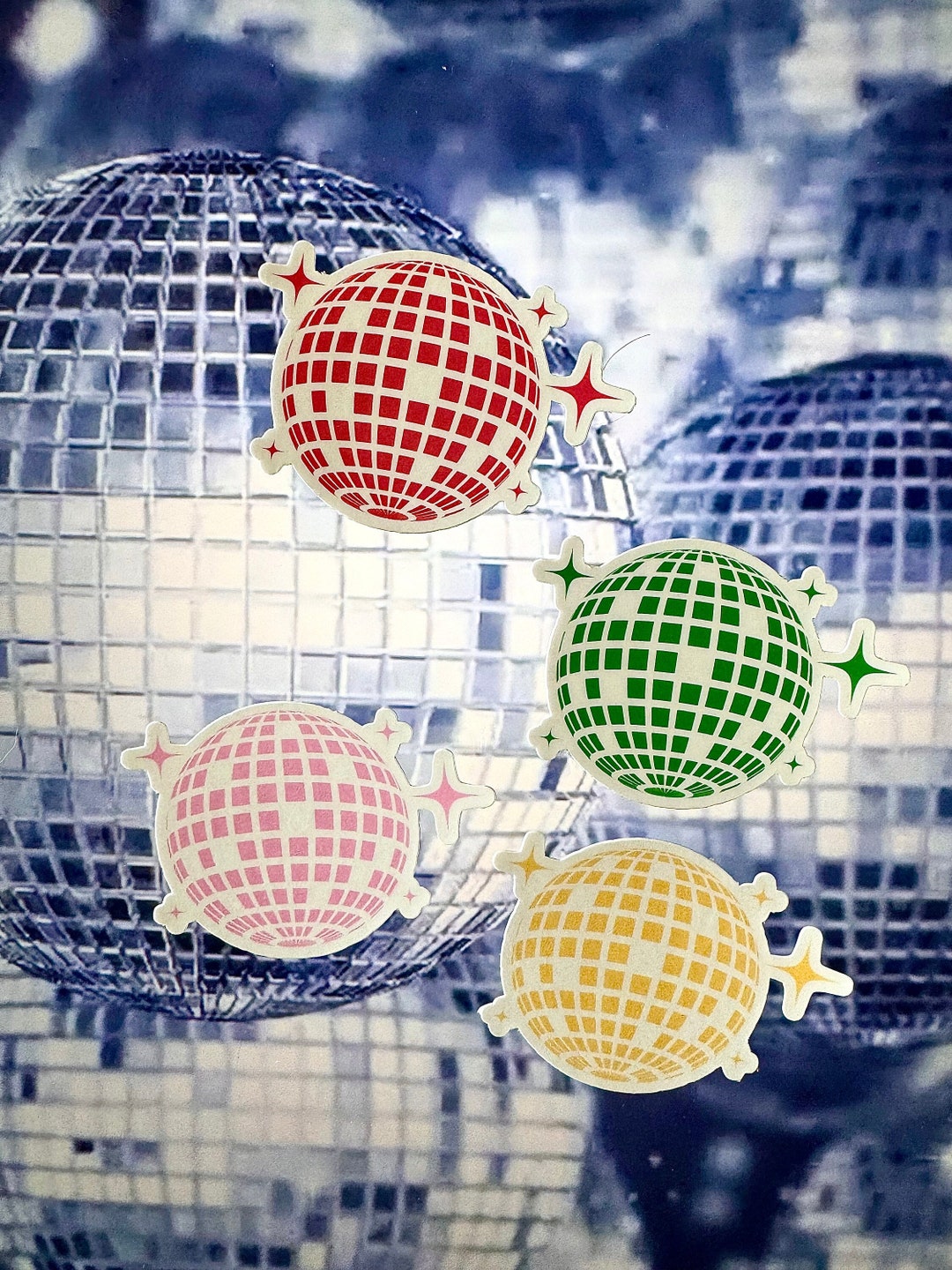 Disco Ball Sticker, Fun Retro Sticker, Multi-color Disco Ball Sticker ...