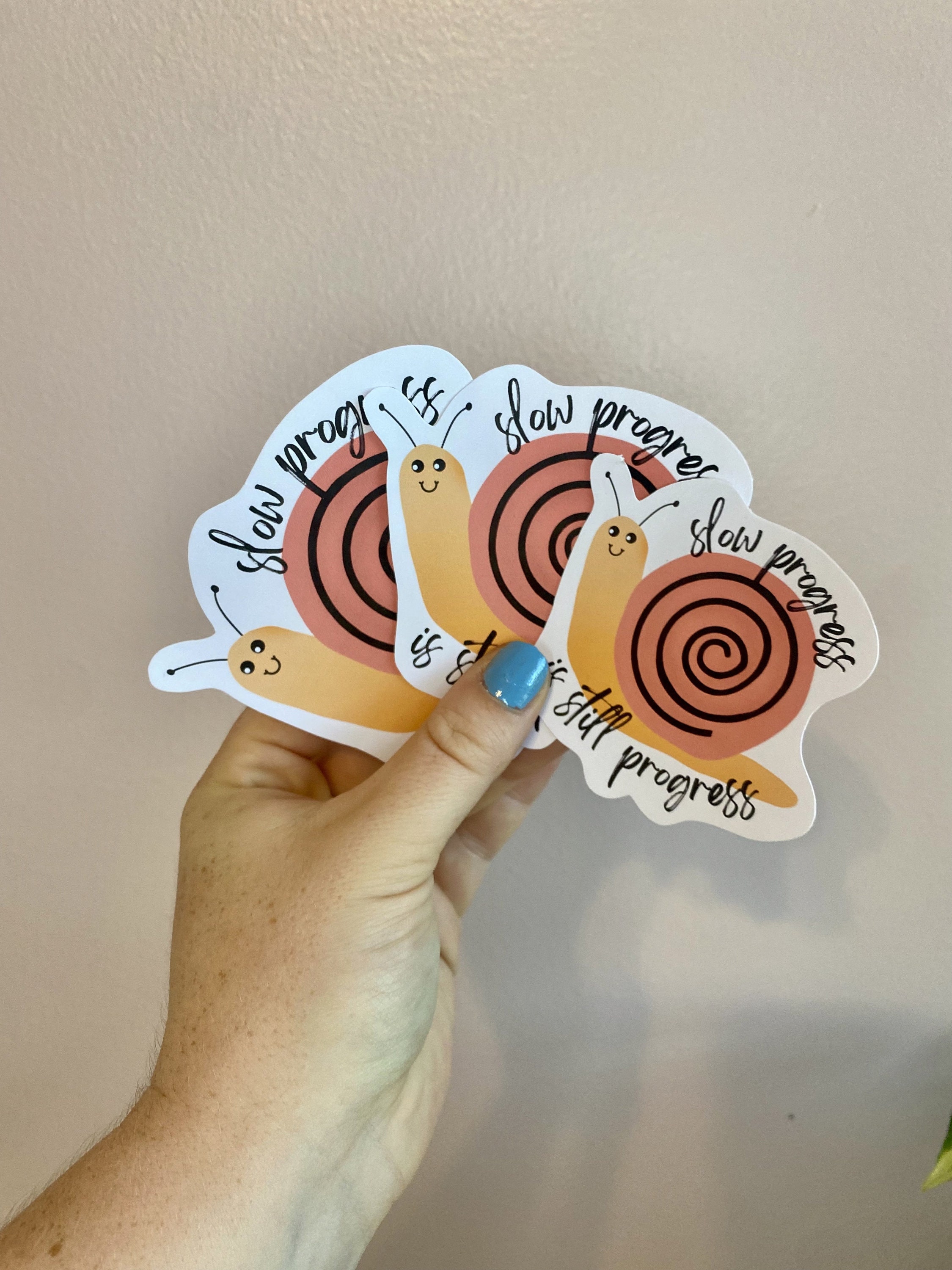 Motivational Snail Sticker Slow Progress is Still Progress - Etsy