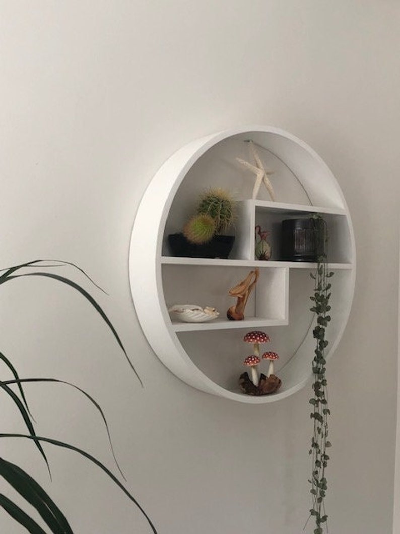 Modern Circle Floating Shelf: Colorful Wall Shelving Unit - Etsy