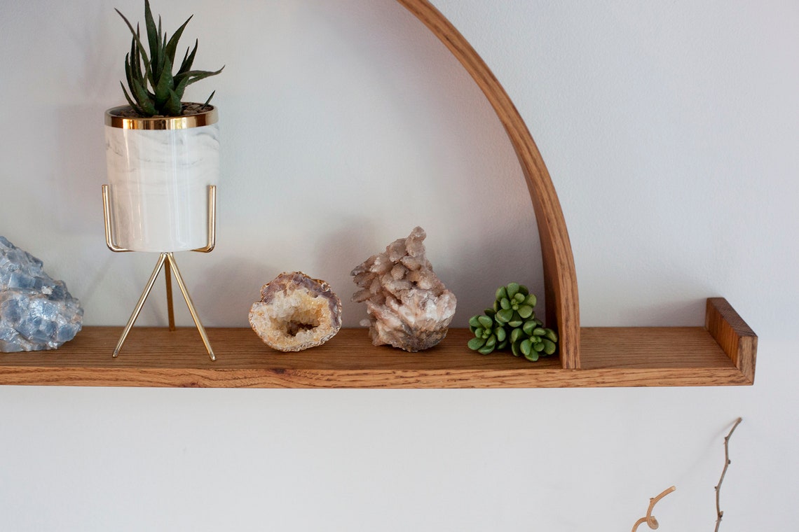 Half Circle Solid Wood Shelf. Floating Wall Shelf. Modern - Etsy