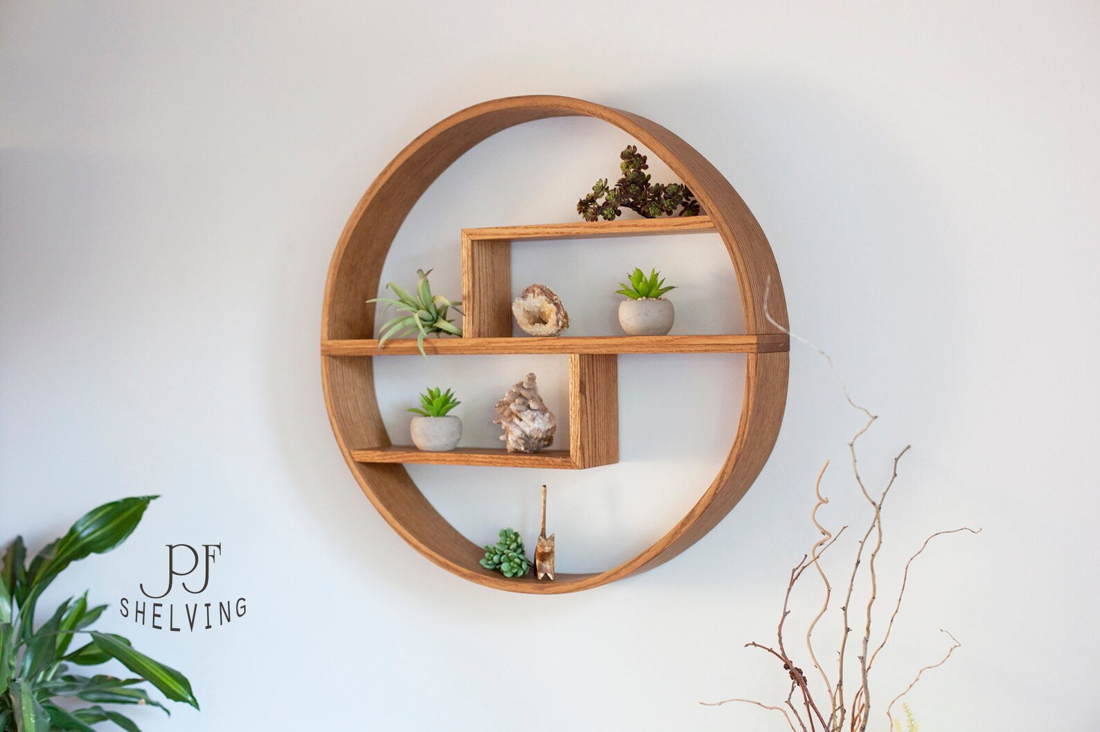 Solid Red Oak Circle Shelf Floating Wall Shelf. Modern Design - Etsy
