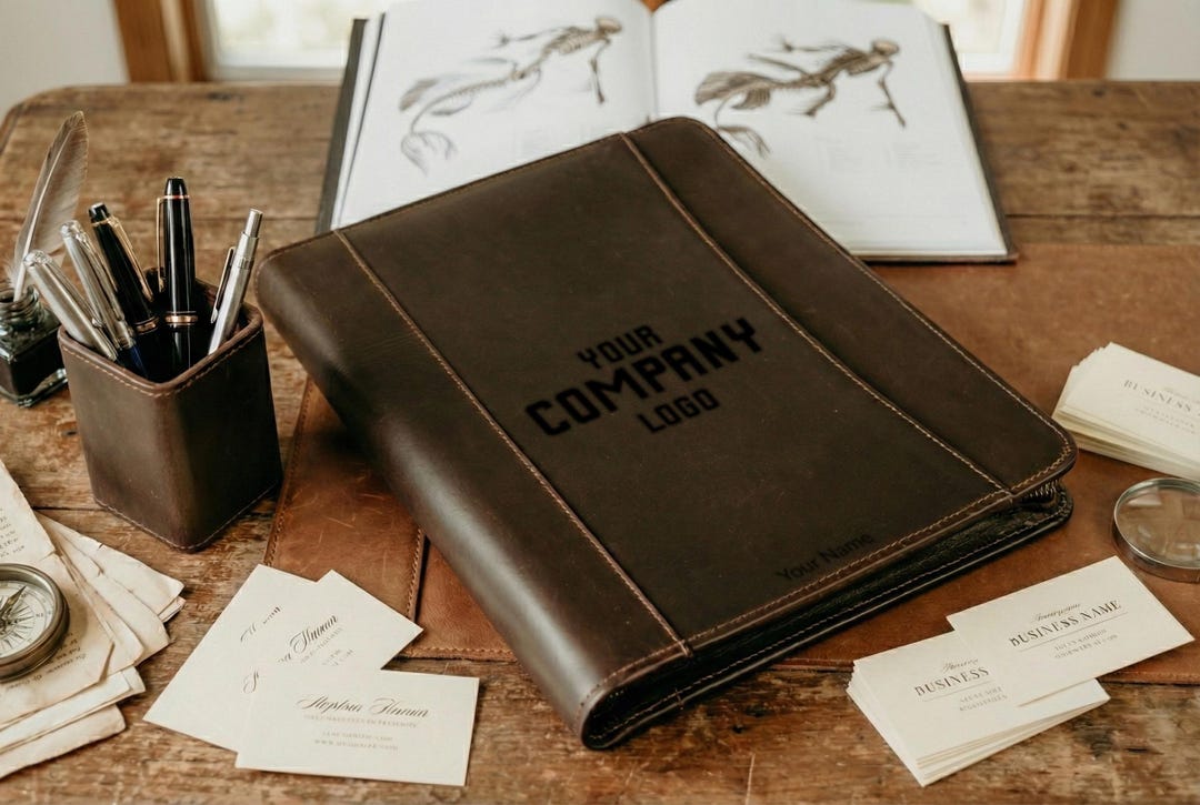 Personalized LEATHER PORTFOLIO for Men Women Corporate Business ...