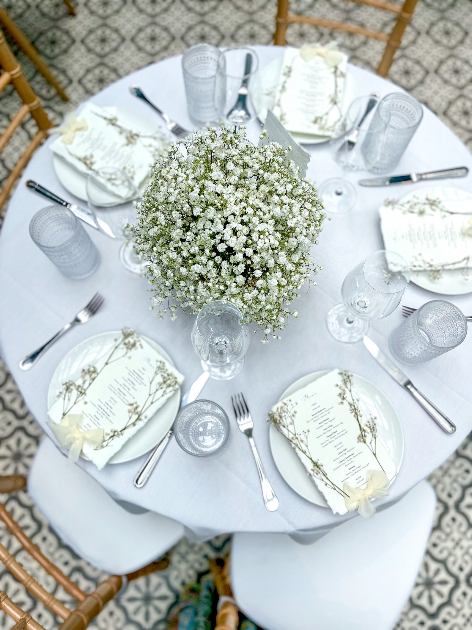 Modern White Flower Menu Handmade Paper Menu Handmade - Etsy