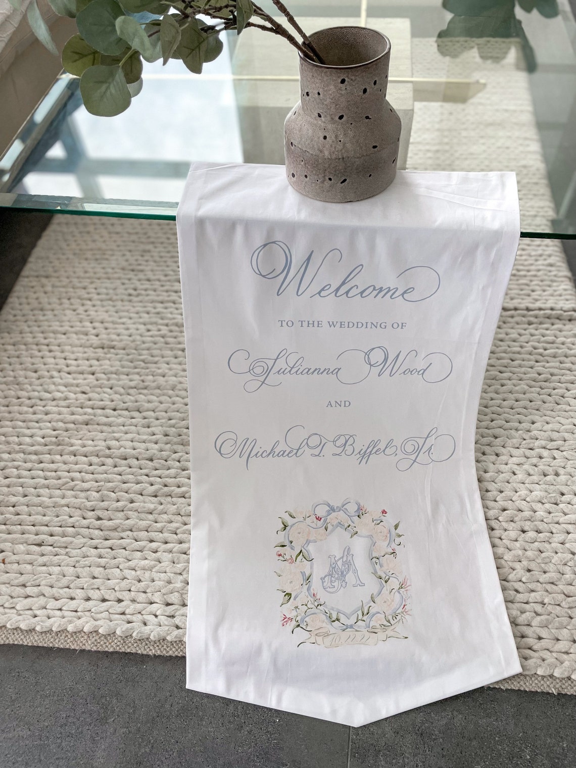 Custom Design Linen Fabric Sign Wedding Fabric Sign Graphic - Etsy