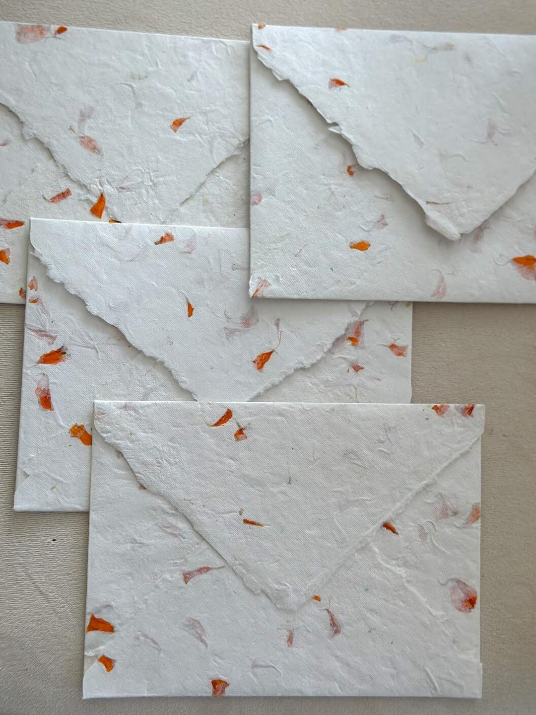 Pressed Floral Handmade Paper Envelope, Wildflower Envelope With ...