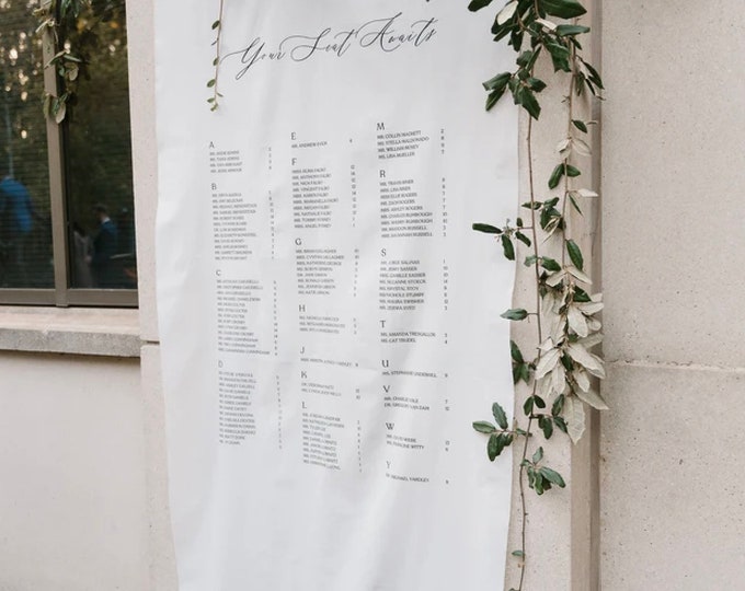 Large Linen Seating Chart, Your Seat Awaits Fabric Seating Chart for ...