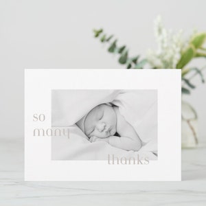 Modern Newborn Thank You Card Template, Photo Birth Announcement ...