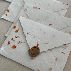 Pressed Floral Handmade Paper Envelope, Wildflower Envelope With ...