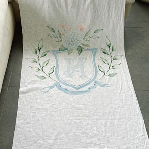 Welcome Sign With Wood Frame Stand, Wood Frame, Fabric Sign, Linen ...