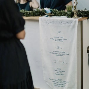 Fabric Bar Banner, Linen Wedding Bar Sign, Signature Cocktail Banner ...
