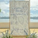 Blue Floral Linen Fabric Banner for Wedding Welcome Sign, Bridal Shower ...