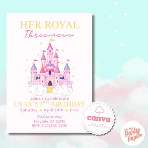 Her Royal Three-ness Princess 3rd Birthday Invitation • Princess Party ...