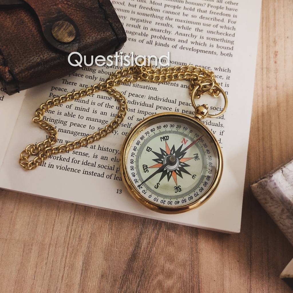Militaria Compass Brass Vintage And Retro Style Necklace Direction ...