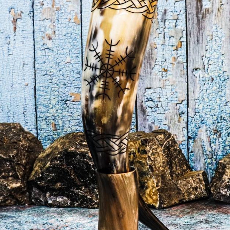 Viking Horn With Ale Stand - Etsy UK
