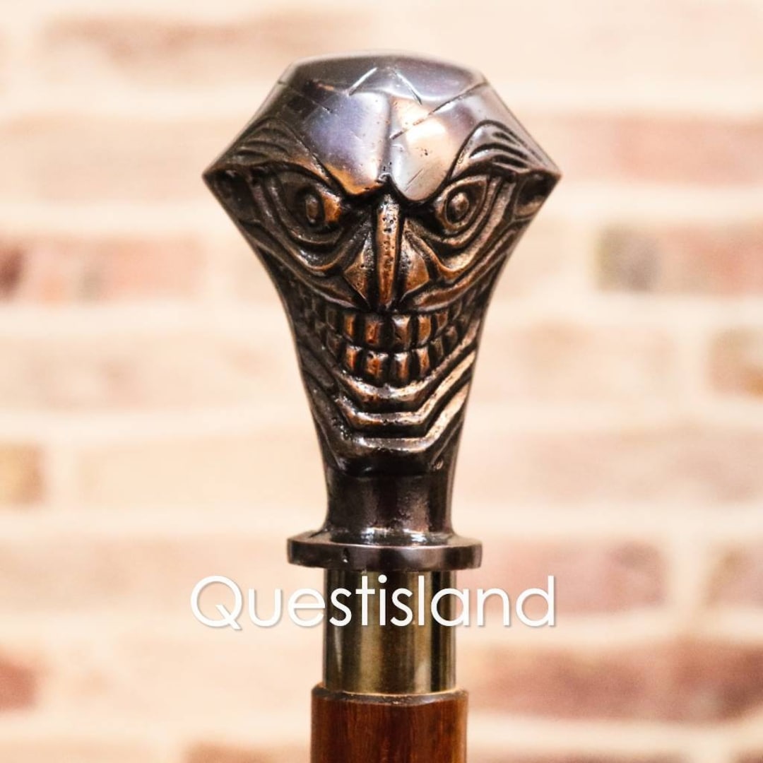 Joker Handle Walking Stick: Victorian Style Foldable Wooden Cane - Etsy