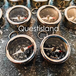 Miniature Compass 1" Lot in Silver Finish Direction Pocket Mini Compass ...