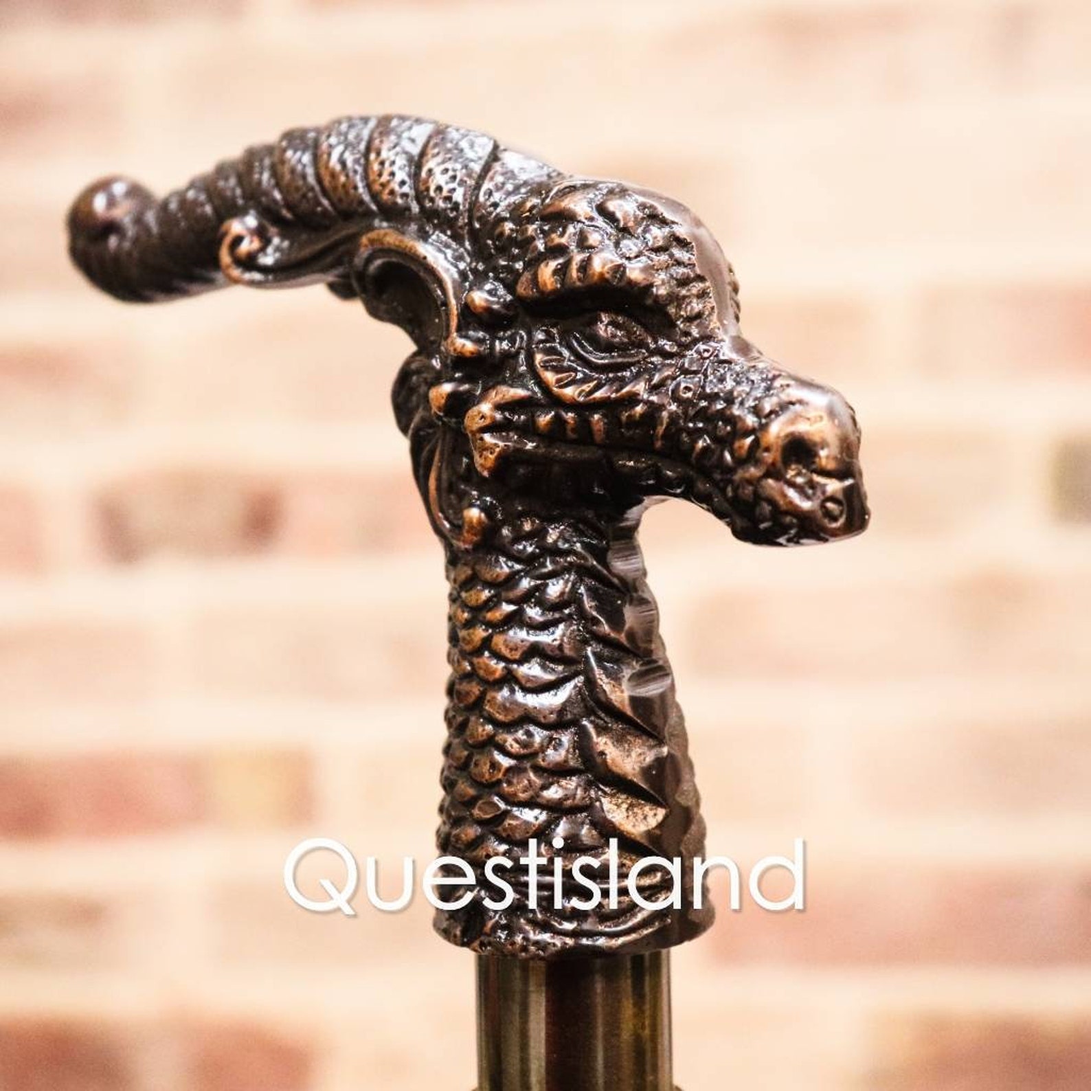 Dragon Handle Wooden Walking Stick: Victorian Foldable Cane - Etsy