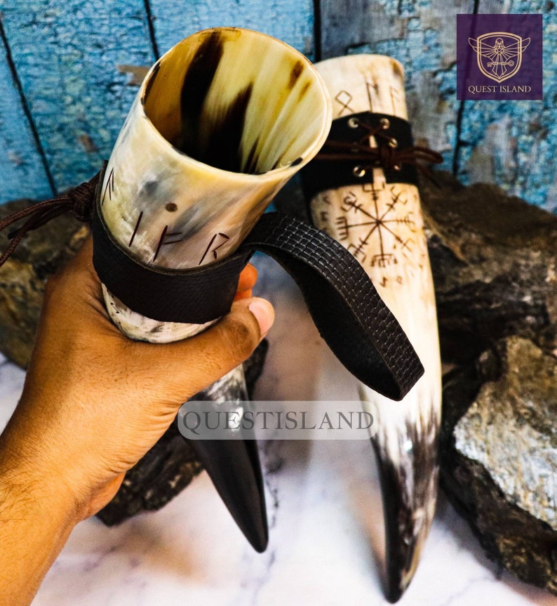 Viking Drinking Horn Royal Cup Set Genuine Handcrafted - Etsy