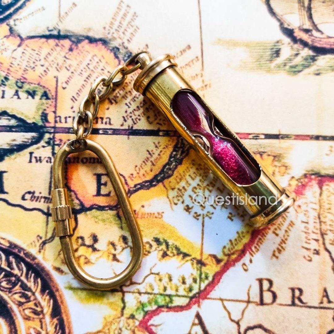 Sand Timer Hourglass Keychain Brass Made Beautiful Mother's Day Love ...