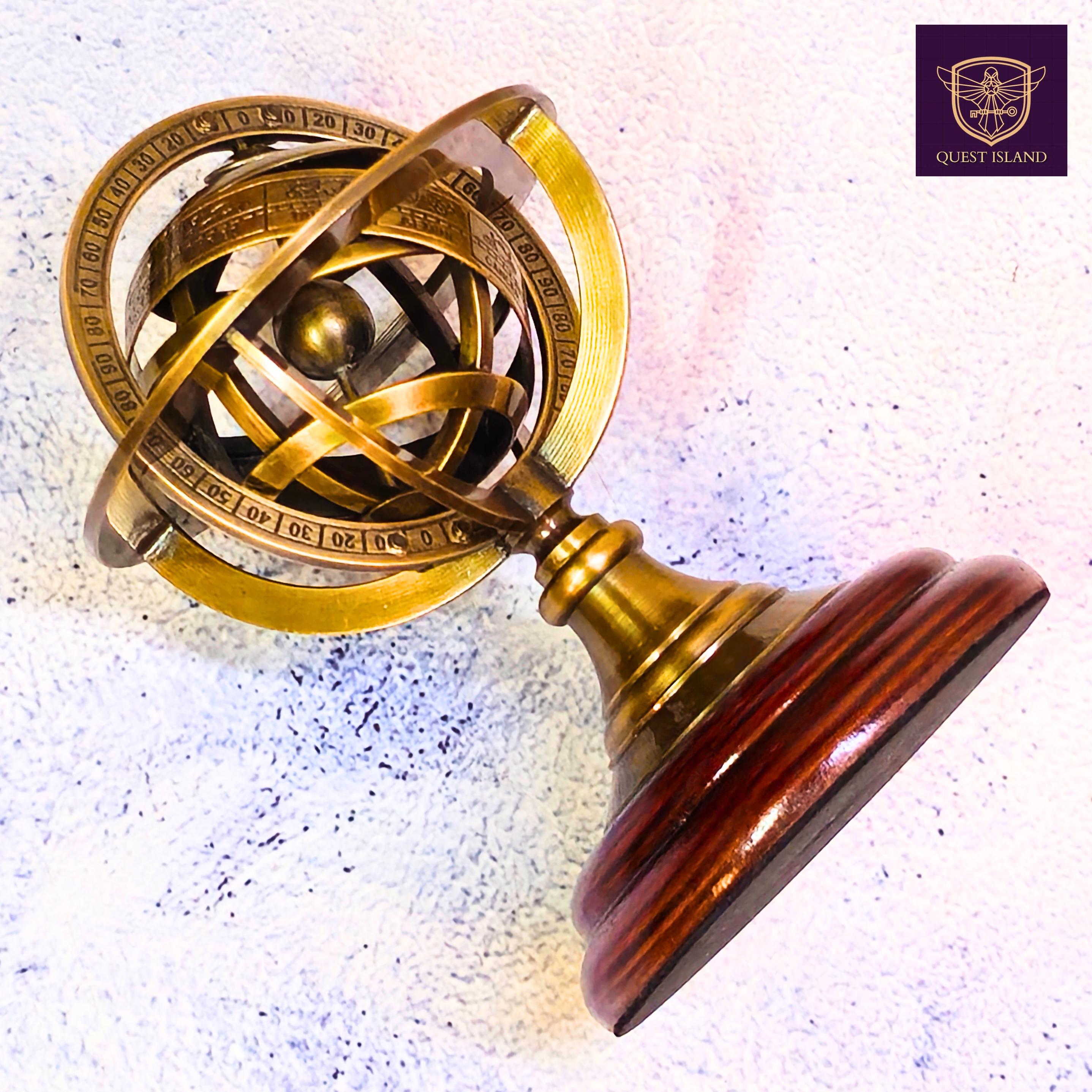 Brass Armillary Sphere Astrology Globe – Decorative Zodiac Astronomical ...