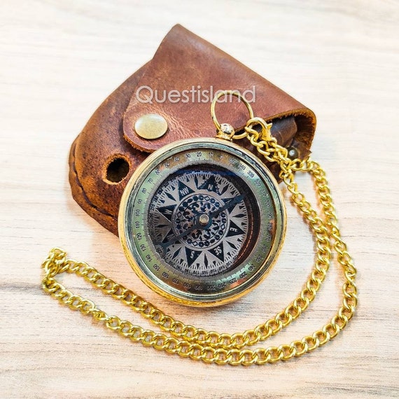 Militaria Compass Brass Vintage And Retro Style Necklace Direction ...
