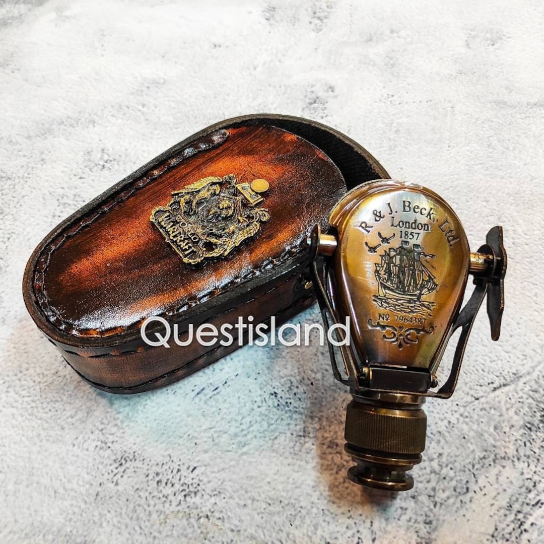 Brass Monocular Spyglass: Vintage-style Telescope With Leather Case - Etsy
