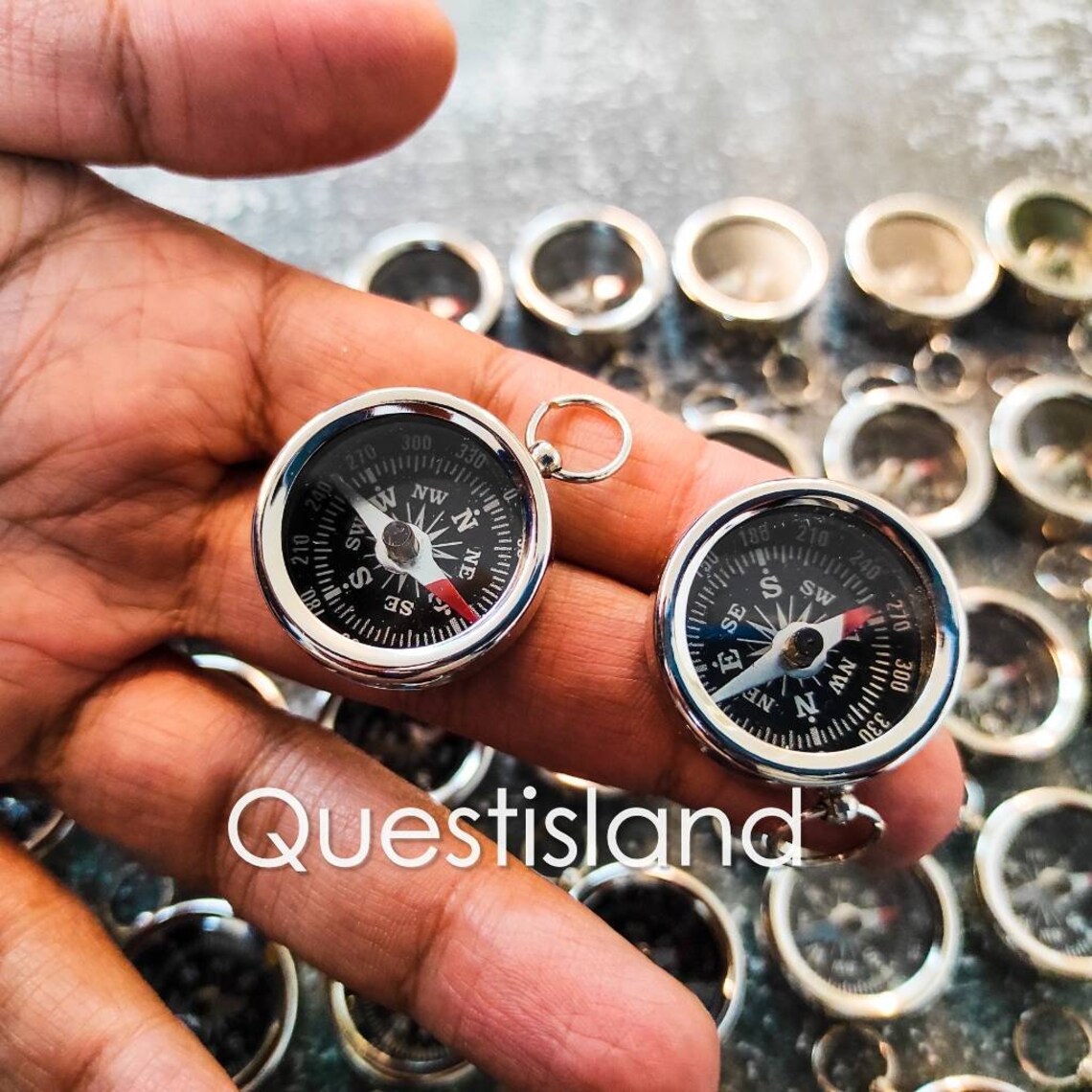 Miniature Compass 1 Lot in Silver Finish Direction - Etsy