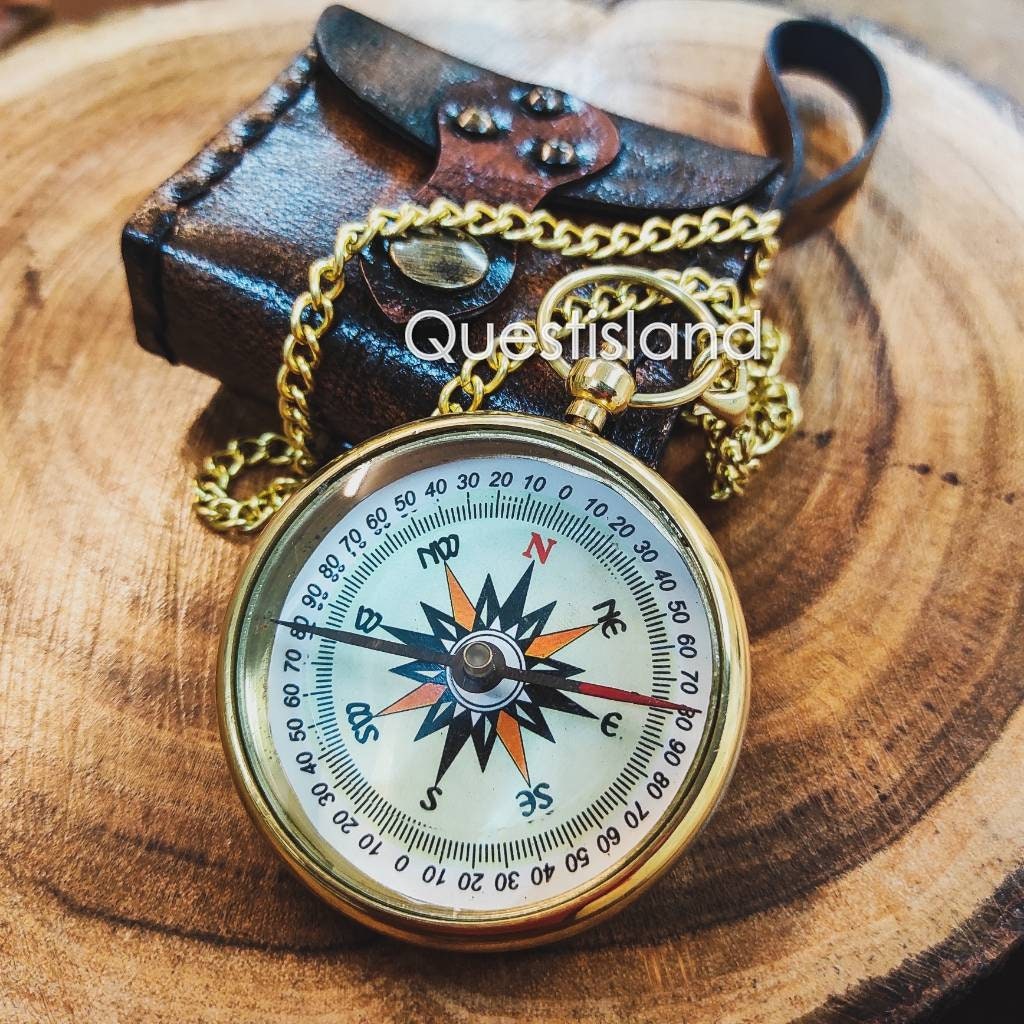 Militaria Compass Brass Vintage And Retro Style Necklace Direction ...