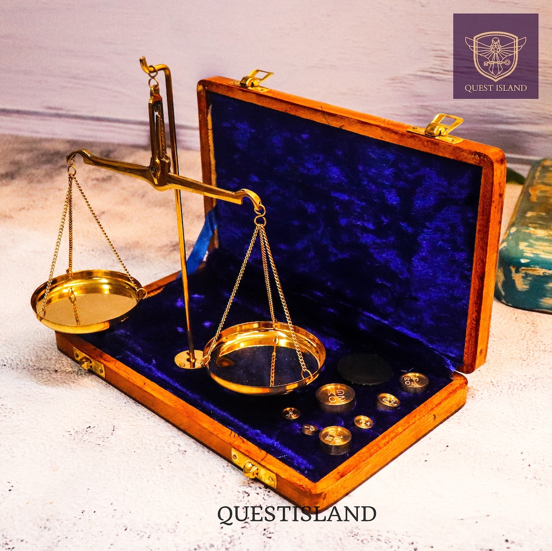 Brass Weight Scale, Vintage Goldsmith Weighing Scale, Balance Justice ...